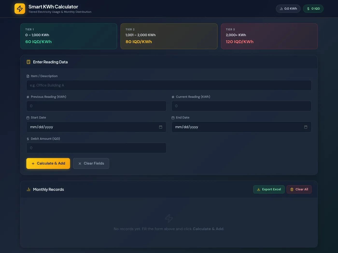 Smart KWh Calculator