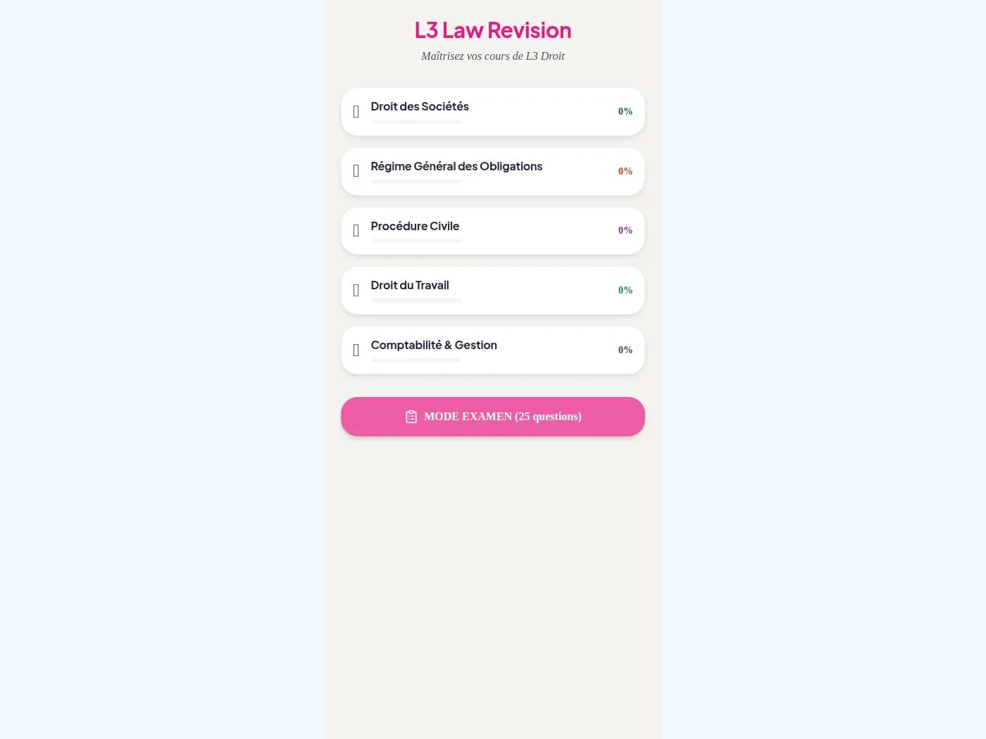 L3 Law Revision App