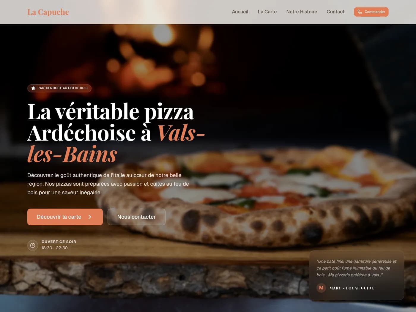 La Capuche Pizzeria Web
