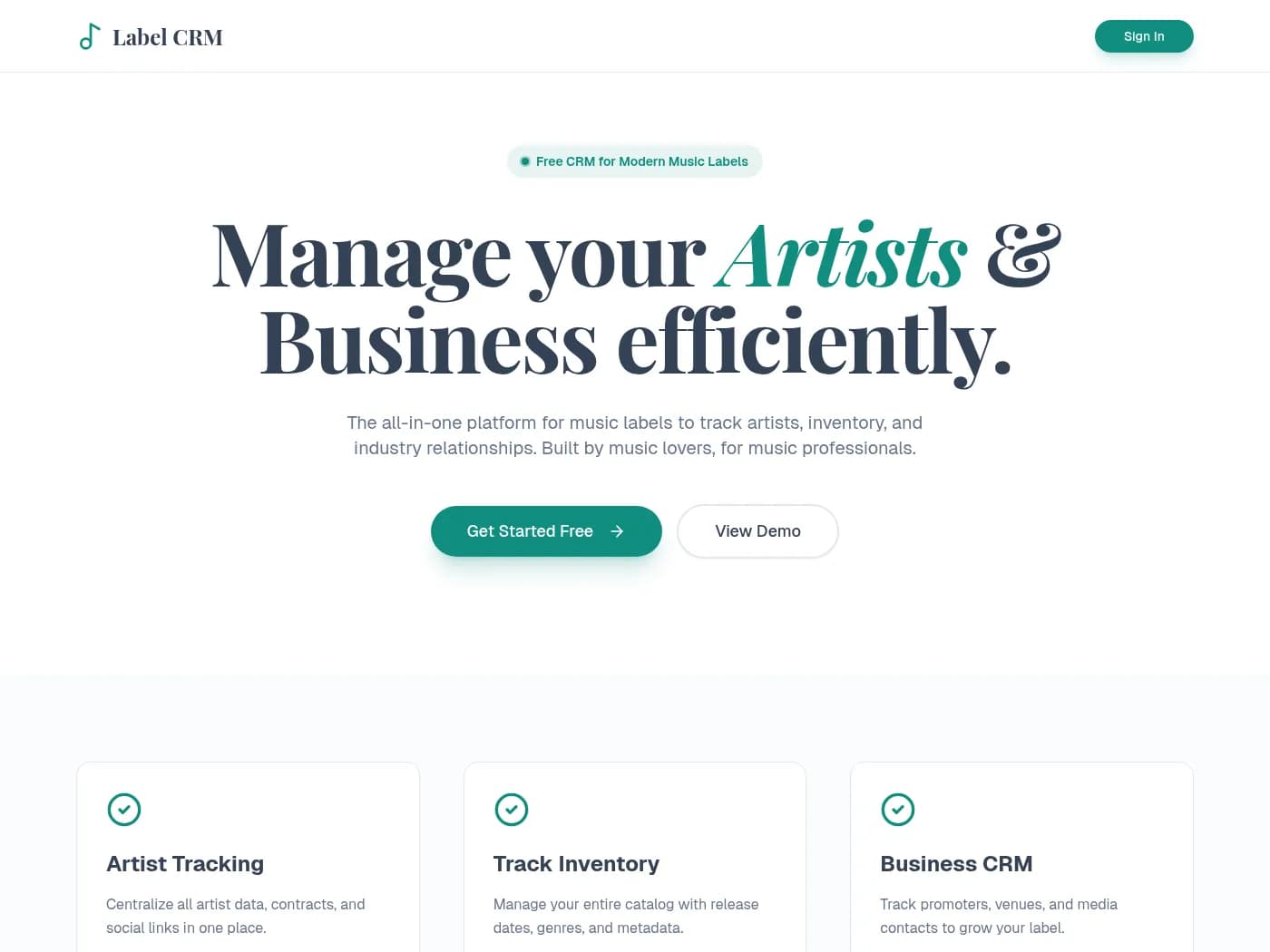 Label CRM Free