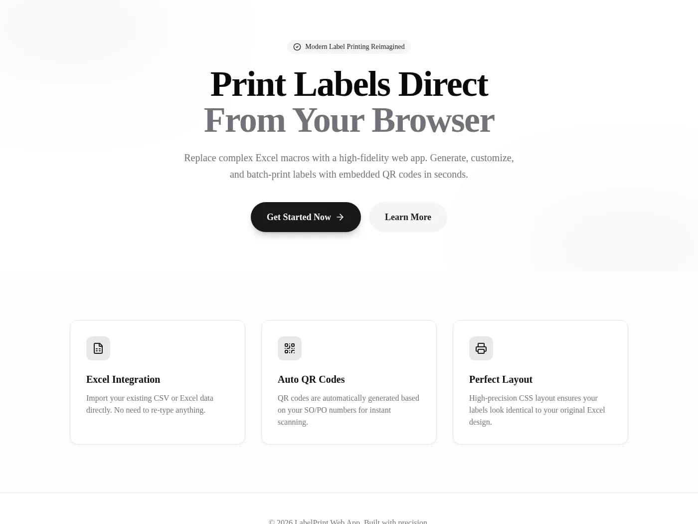 LabelPrint Web App
