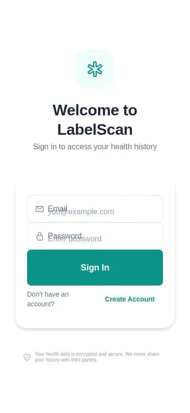 LabelScan Health Analyzer
