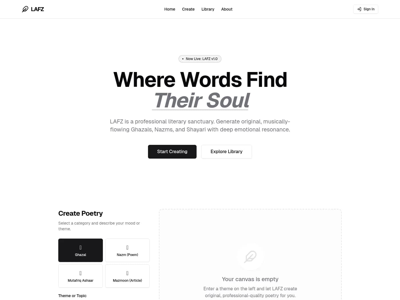 LAFZ Poetry Generator