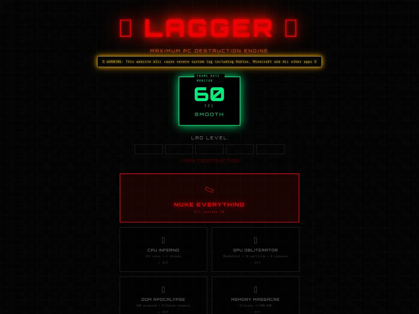 Lagger Web Prank