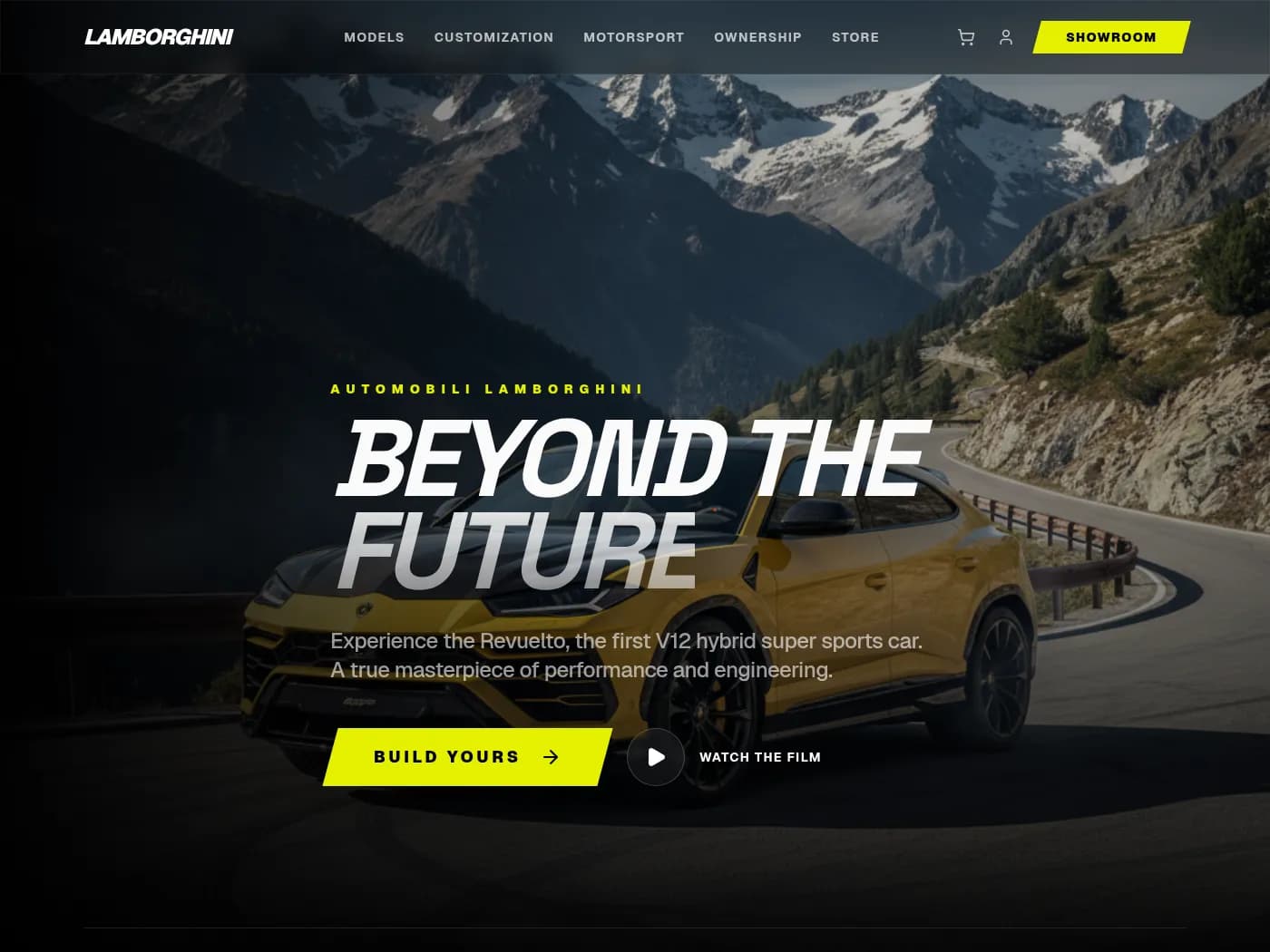 Lamborghini Showroom Site