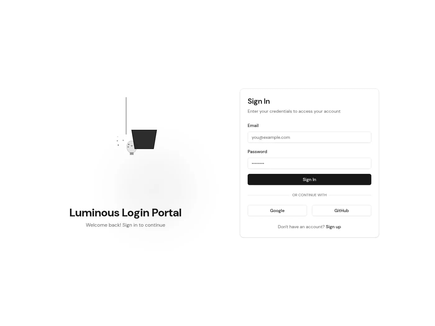 Luminous Login Portal