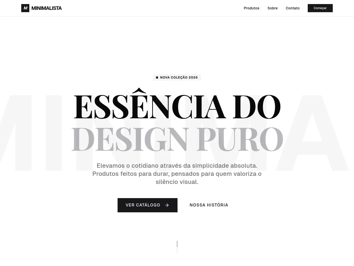 Minimalista Landing Page