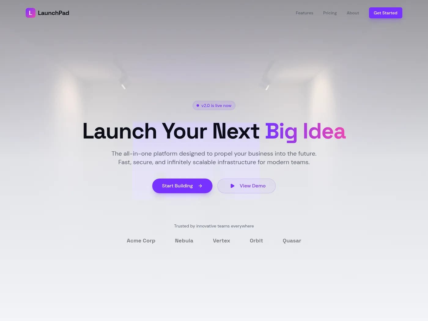 LaunchPad Landing Page