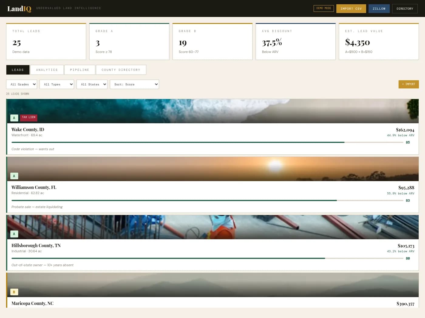 LandIQ — Land Deal Analyzer