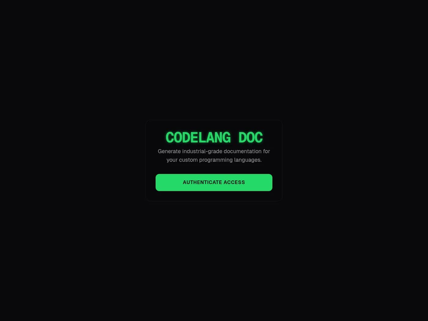 CodeLang Doc Generator