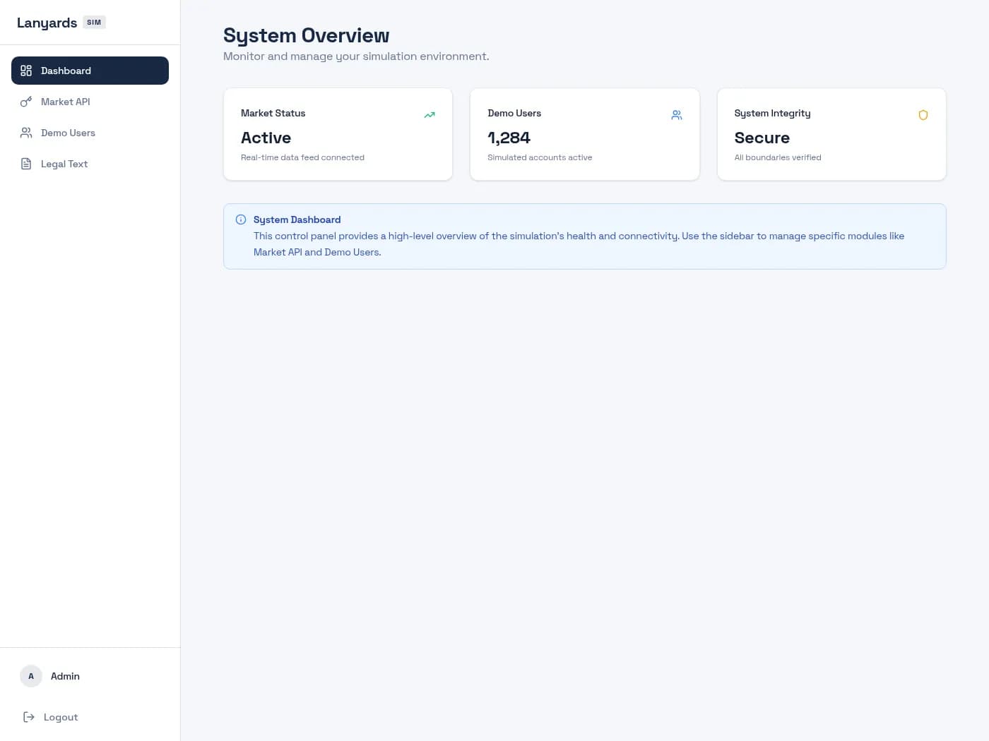Lanyards Admin Simulator