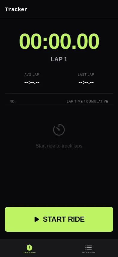 RideLap Tracker