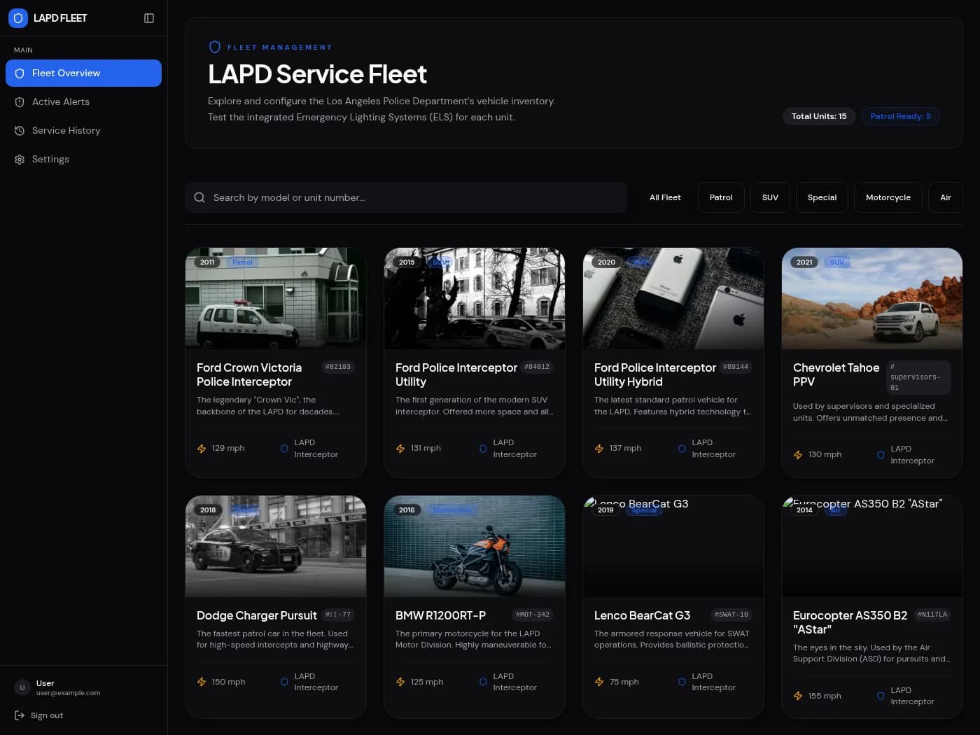 LAPD ELS Fleet Builder
