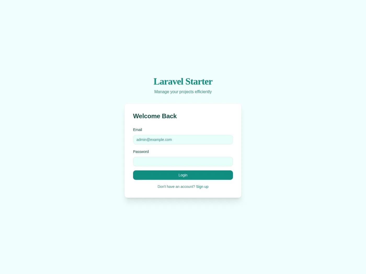 Basic Laravel Starter