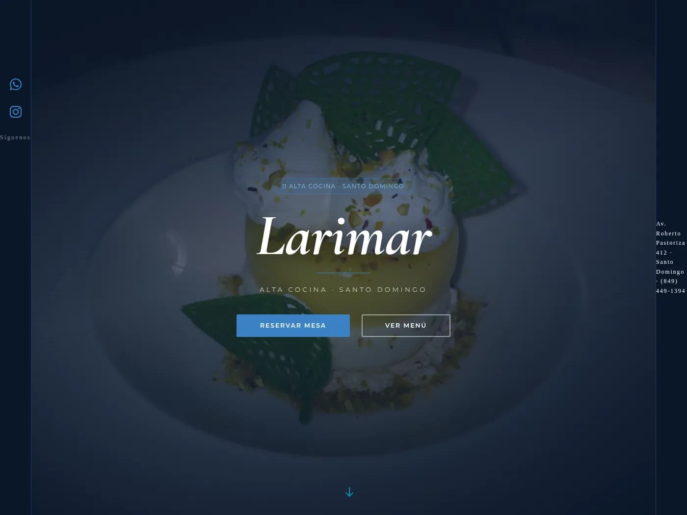 Larimar Fine Dining Landing