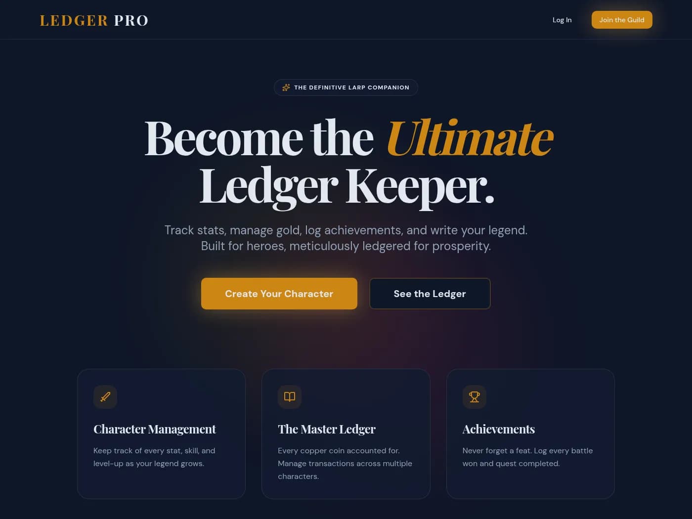 LARP Ledger Pro