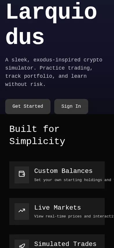 Larquiodus Crypto Simulator