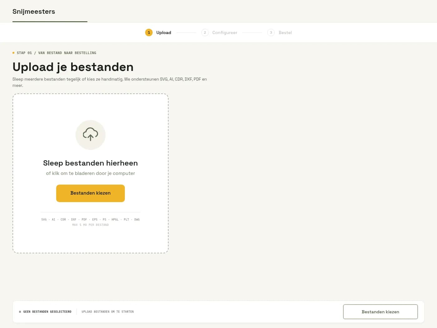 Snijmeesters Upload Tool