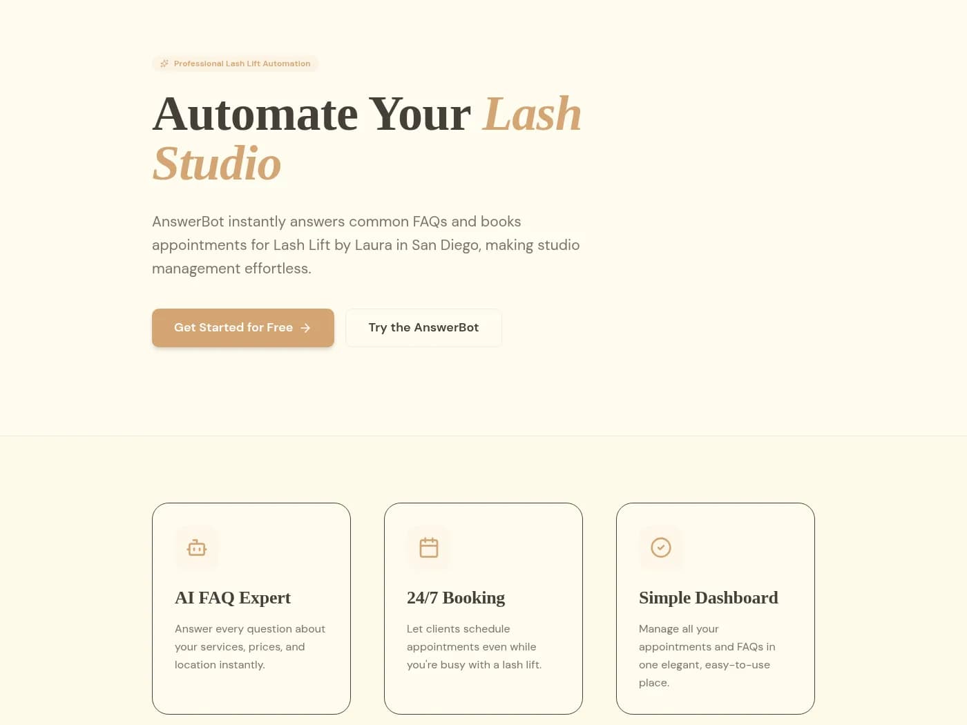 LashLift AnswerBot