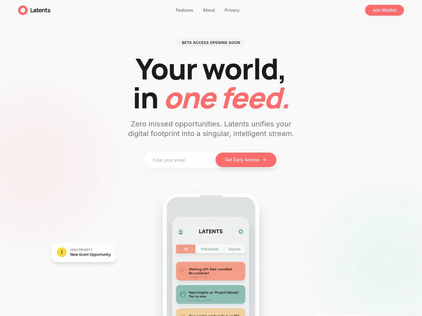 Latents Landing Page