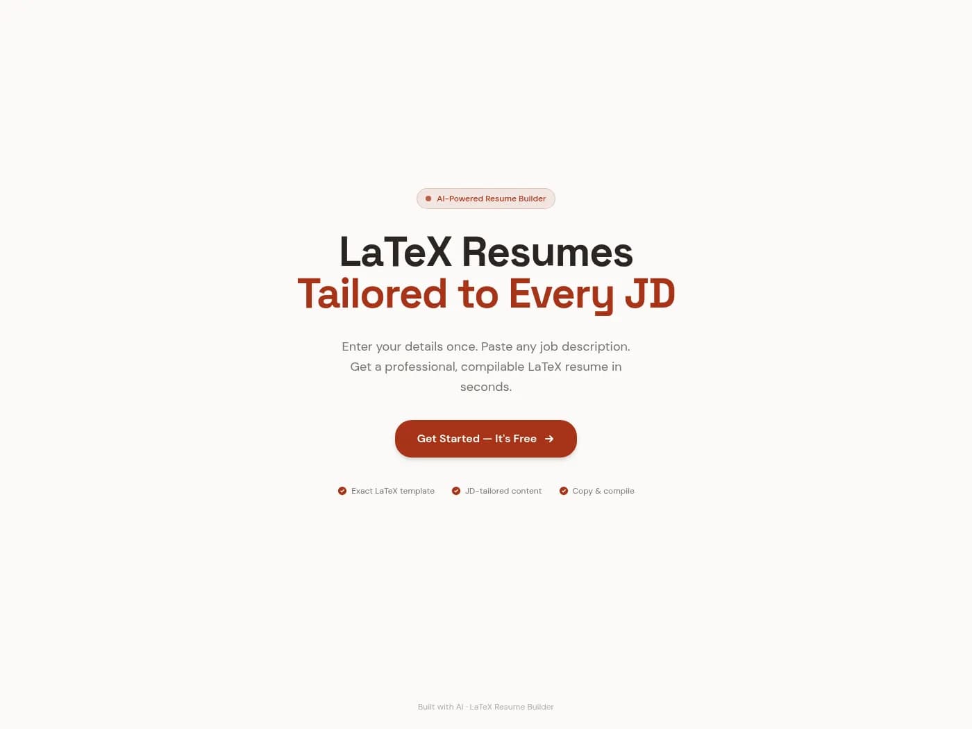 Latex Resume Builder