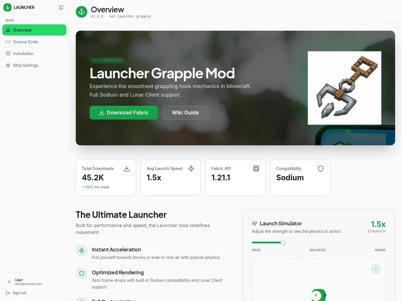Launcher Grapple Mod
