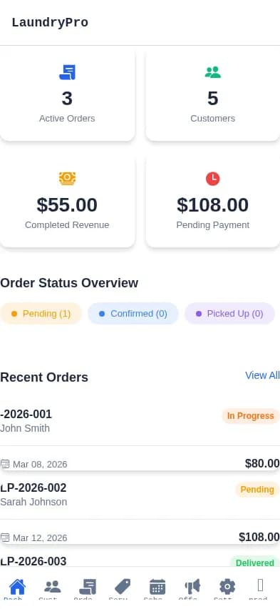 LaundryPro Mobile CRM