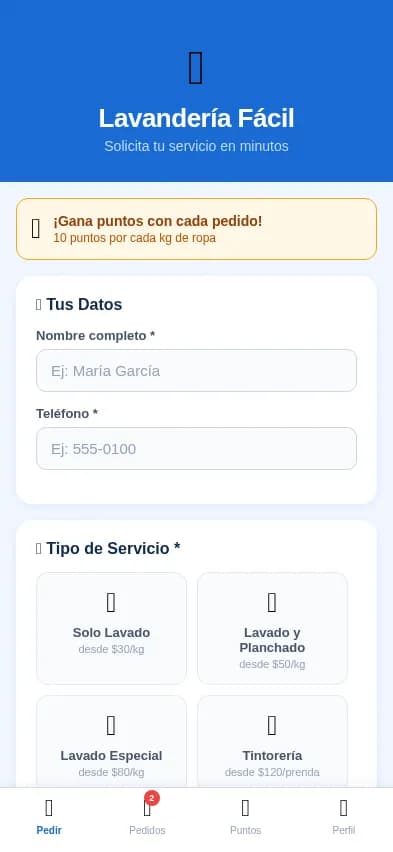 Lavandería Fácil App