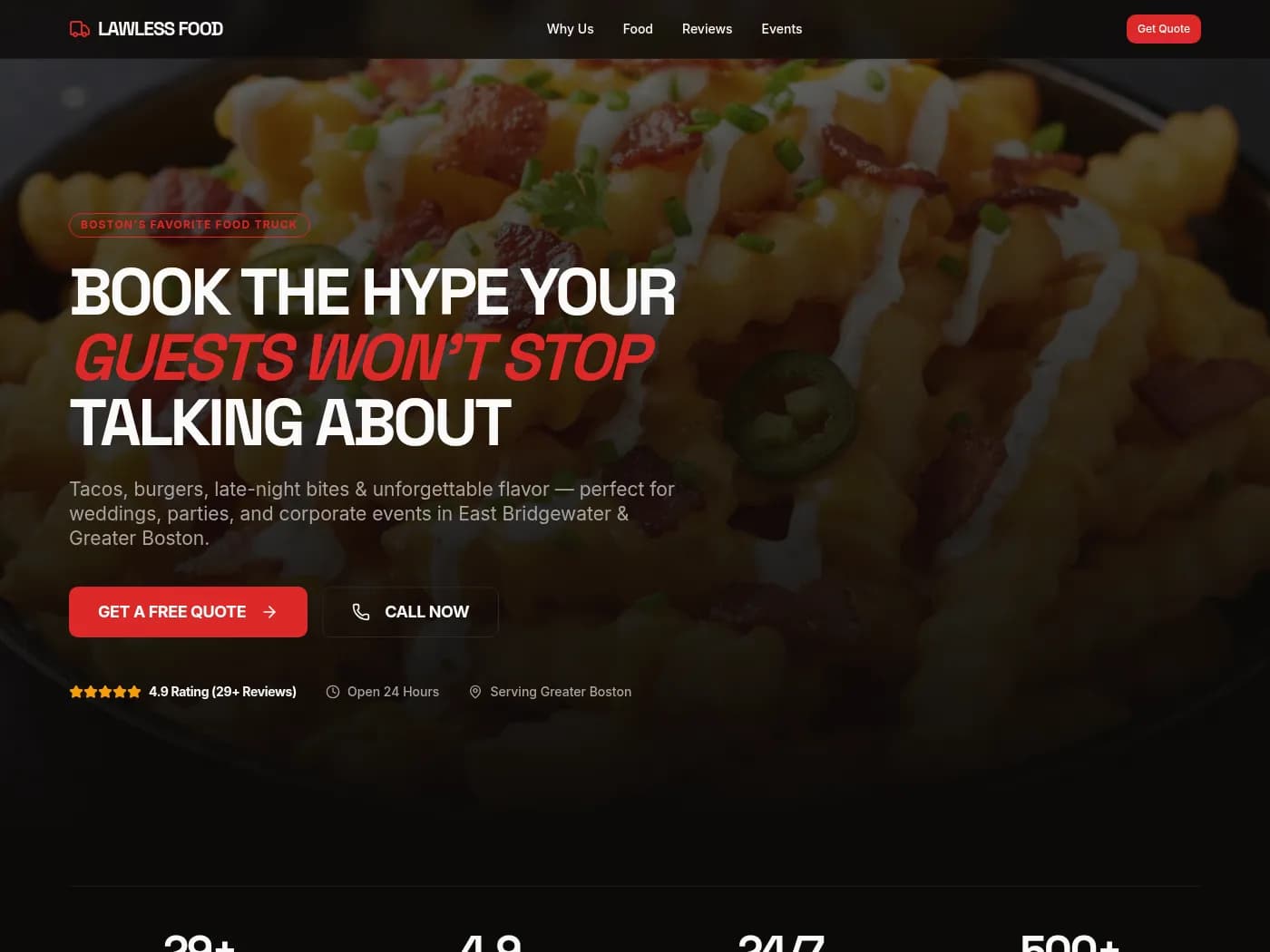 Lawless Food Landing Page