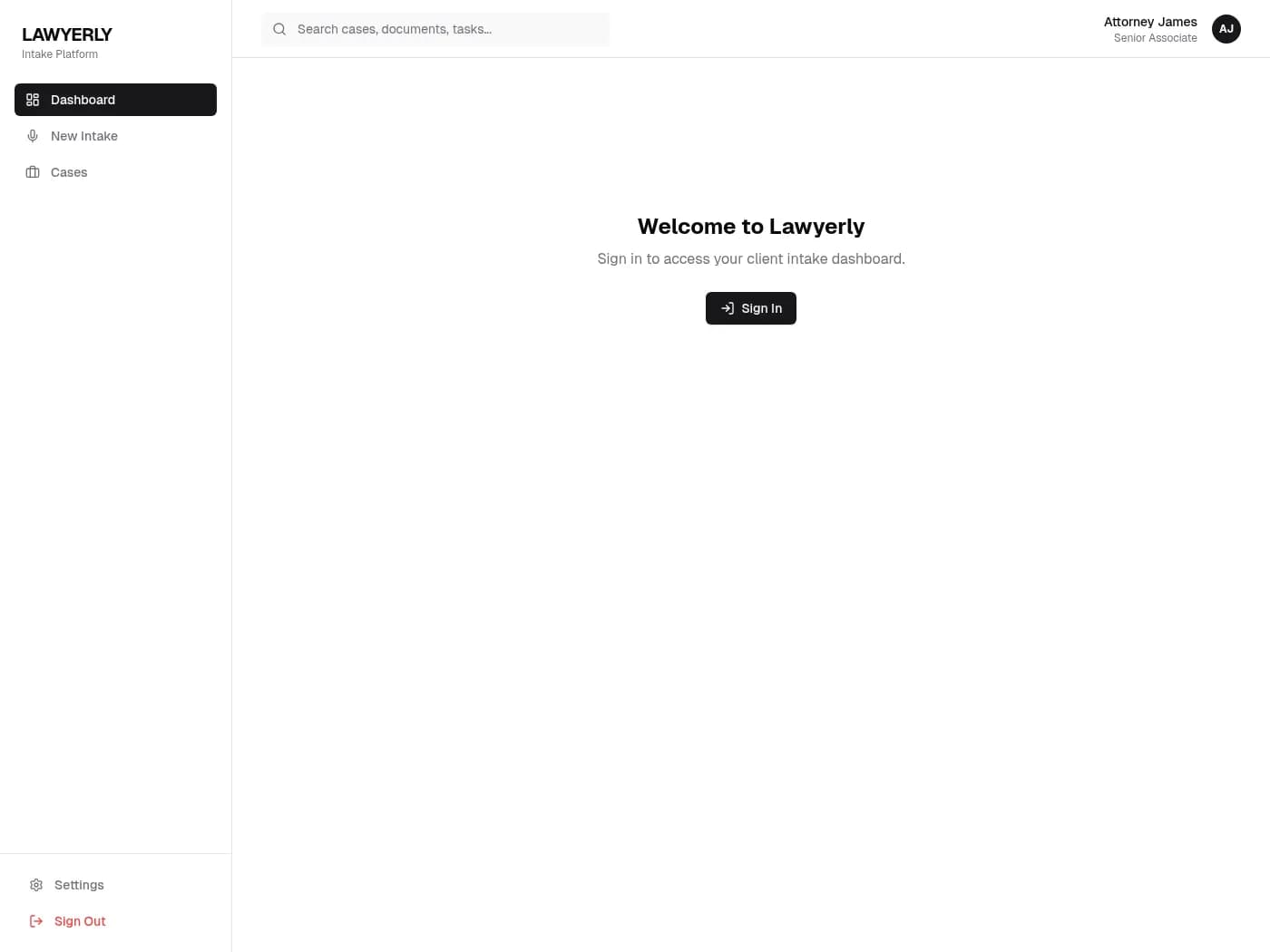 Lawyerly Intake Platform