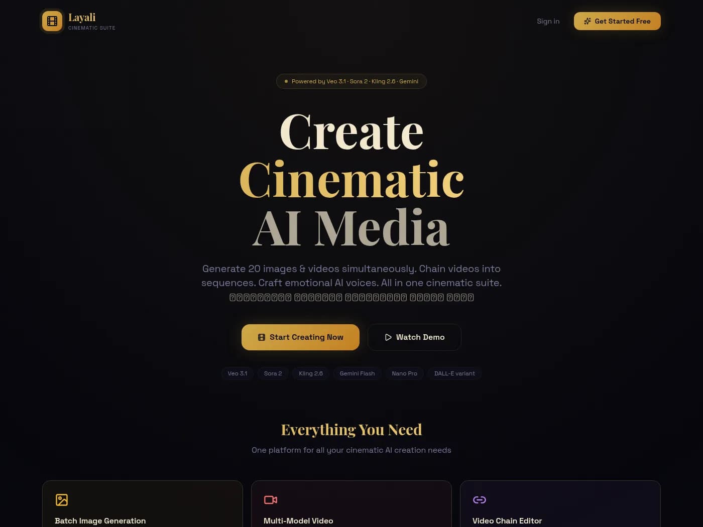 Layali Cinematic Creation Suite