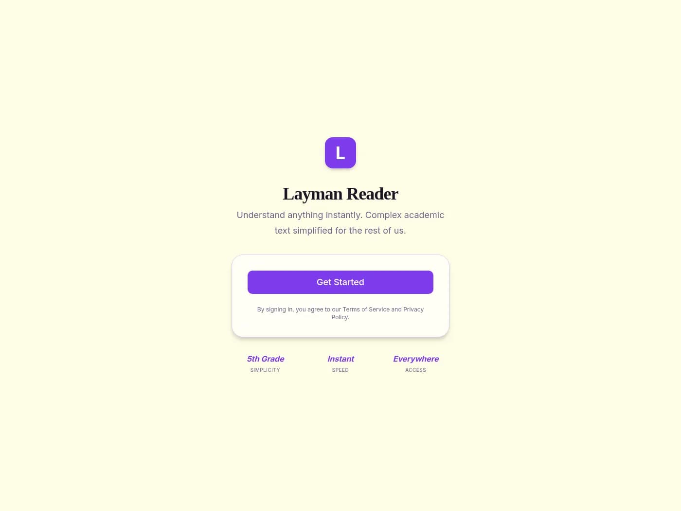 Layman Reader Simplifier