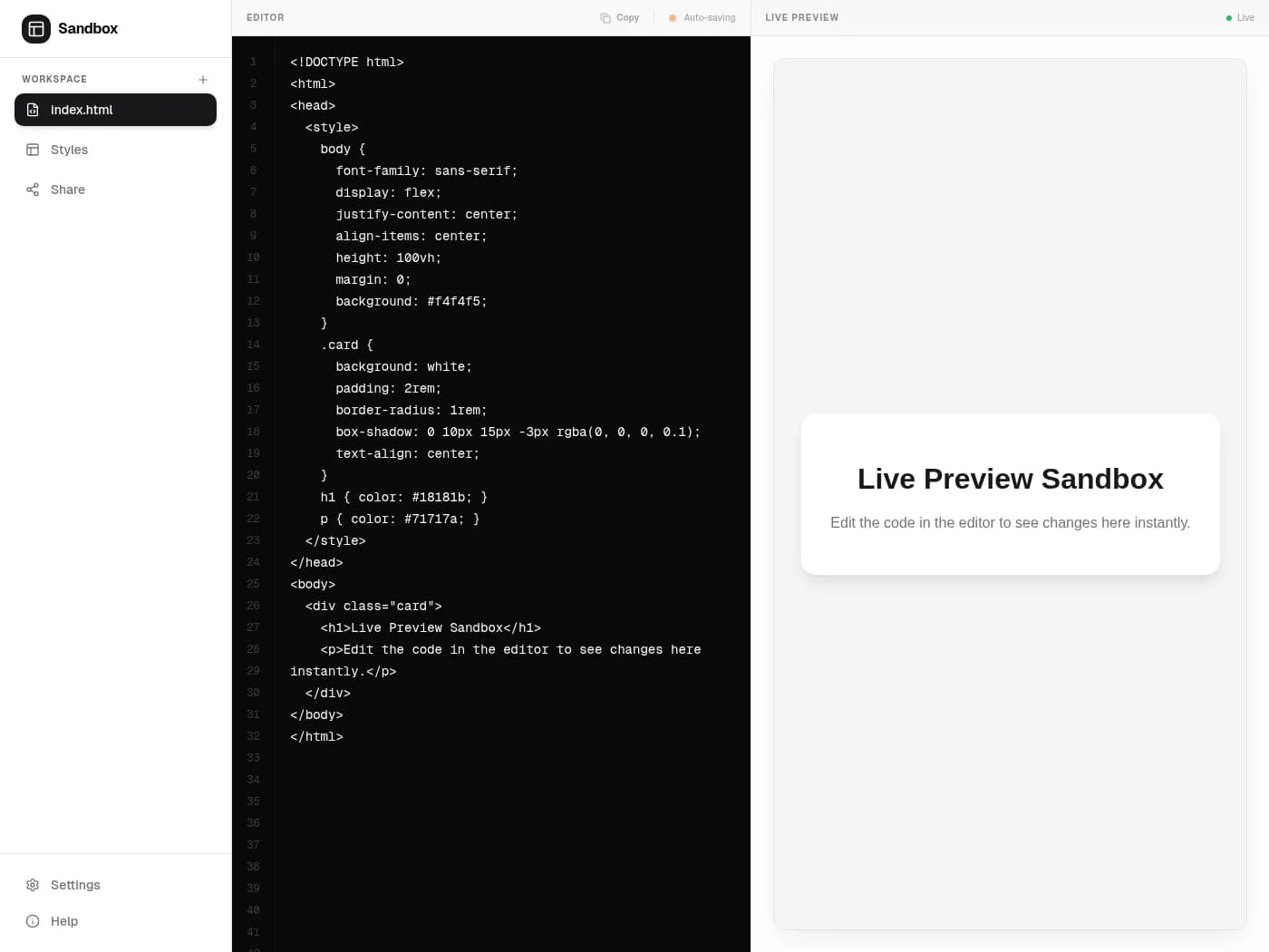 Live Layout Sandbox
