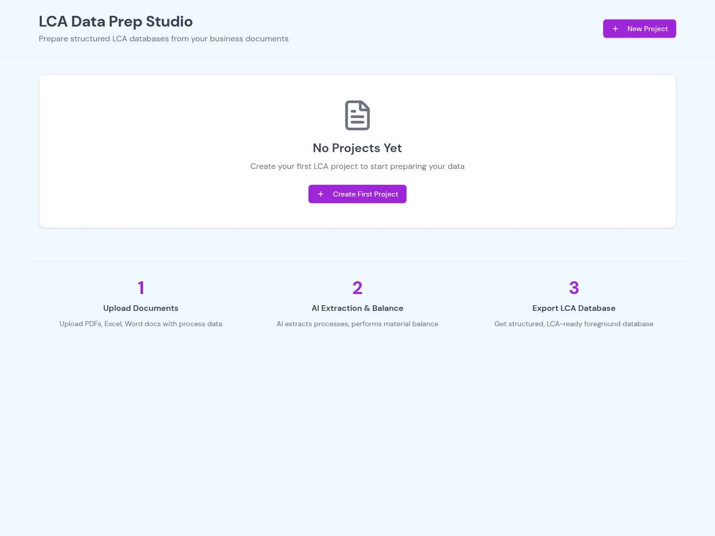 LCA Data Prep Studio