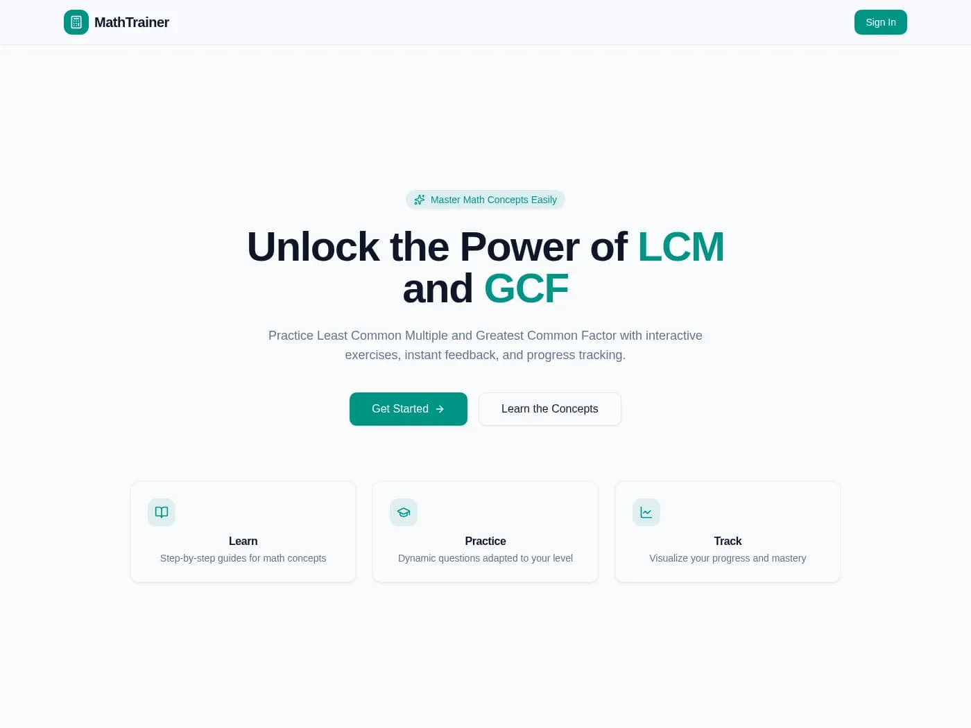 LCM & GCF Math Trainer