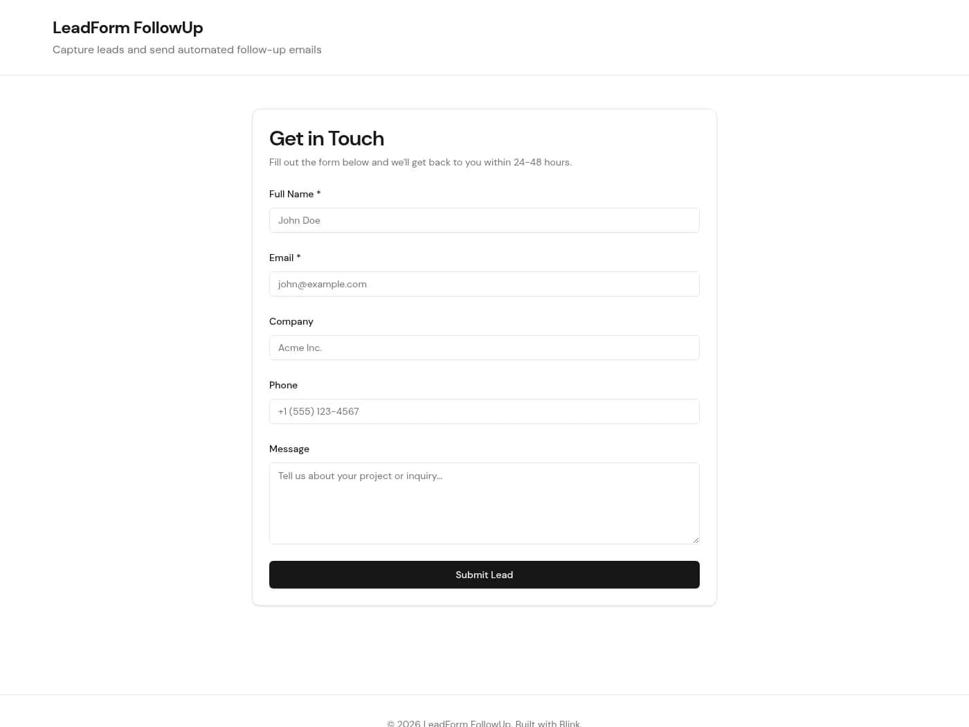 LeadForm FollowUp