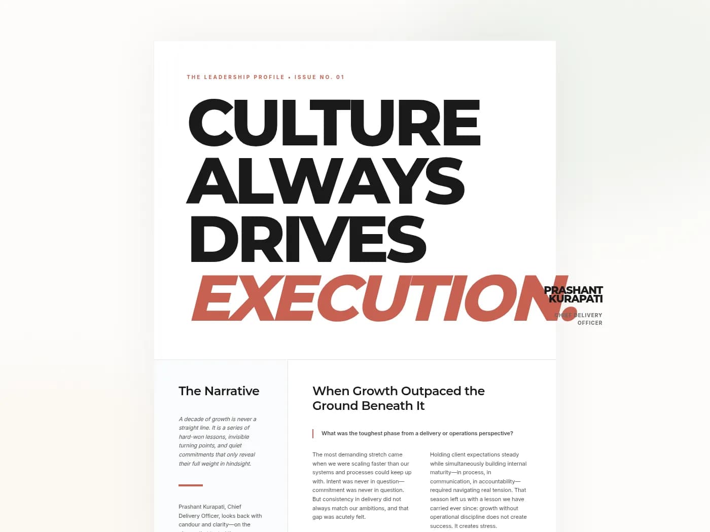 Leadership Magazine One Pager