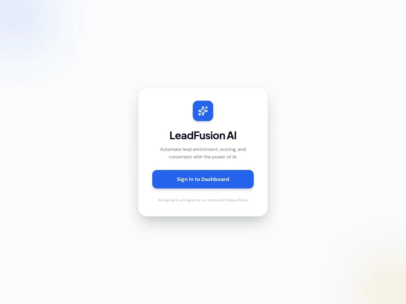 LeadFusion AI Dashboard