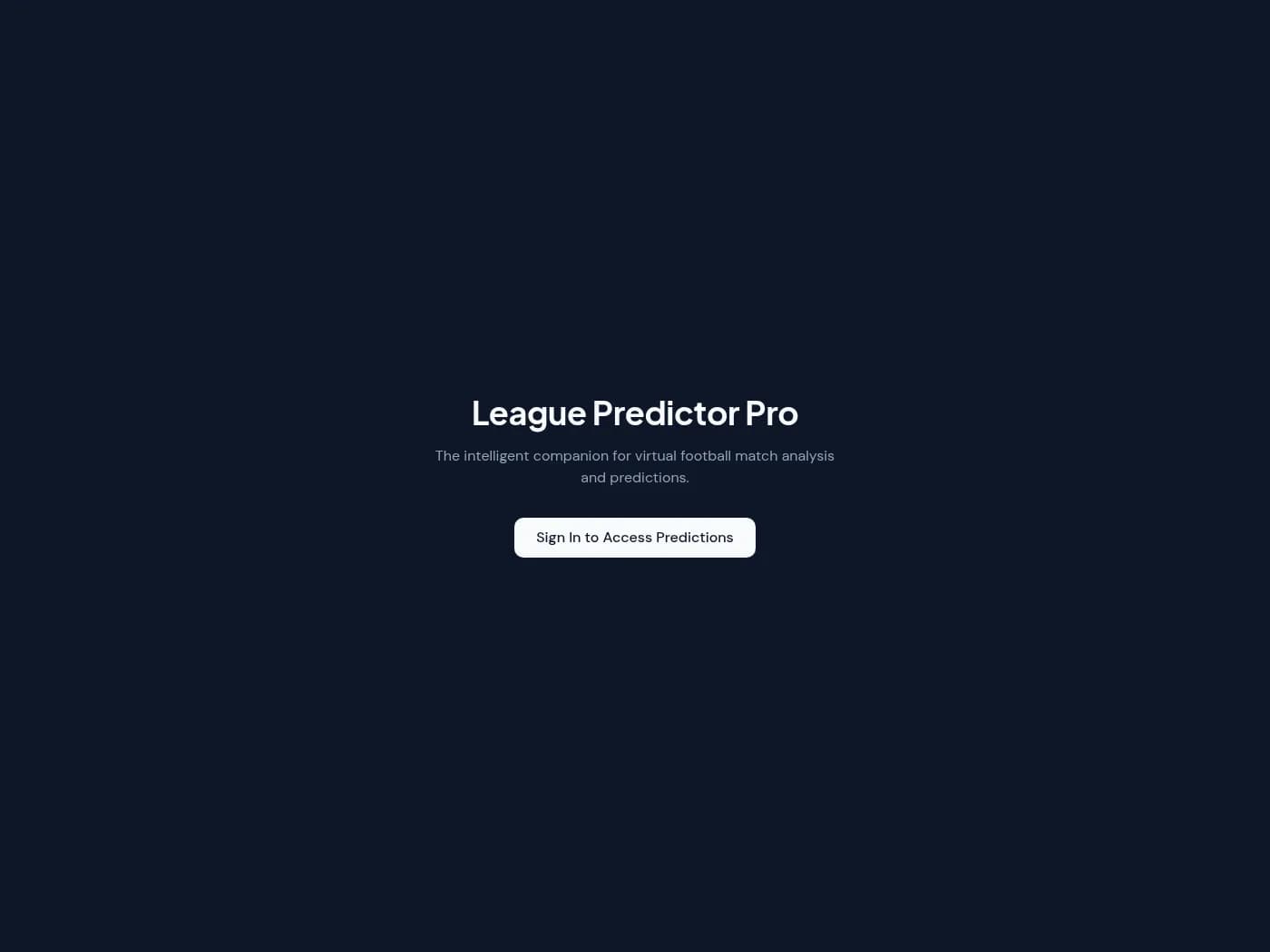 League Predictor Pro