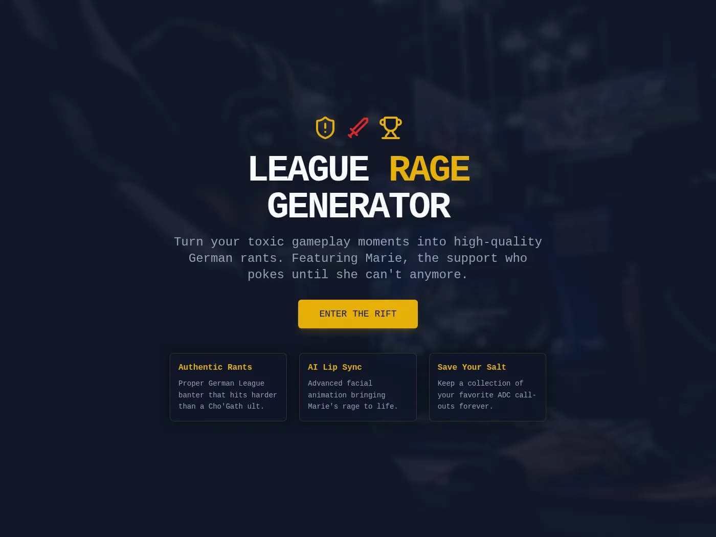 League Rage Video Generator