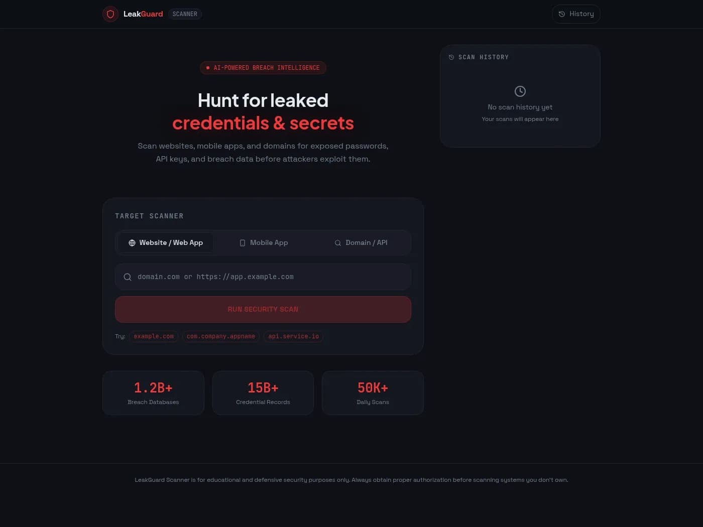 LeakGuard Scanner