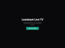 Leanback Live TV App