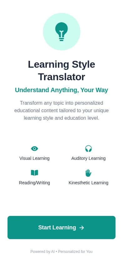 Learning Style Translator Mobile