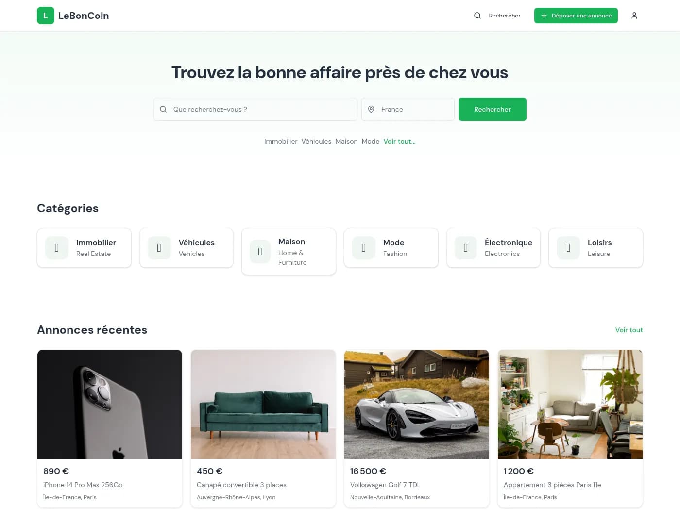 Le Bon Coin Clone