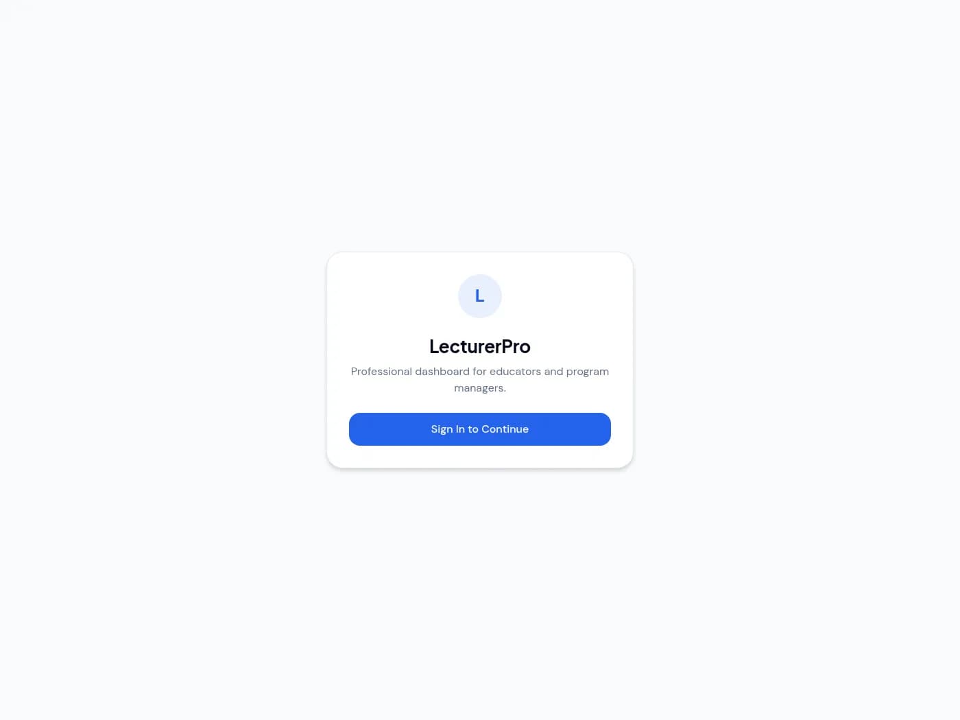 LecturerPro Dashboard