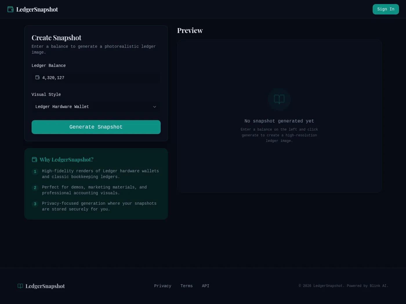 Ledger Snapshot Generator