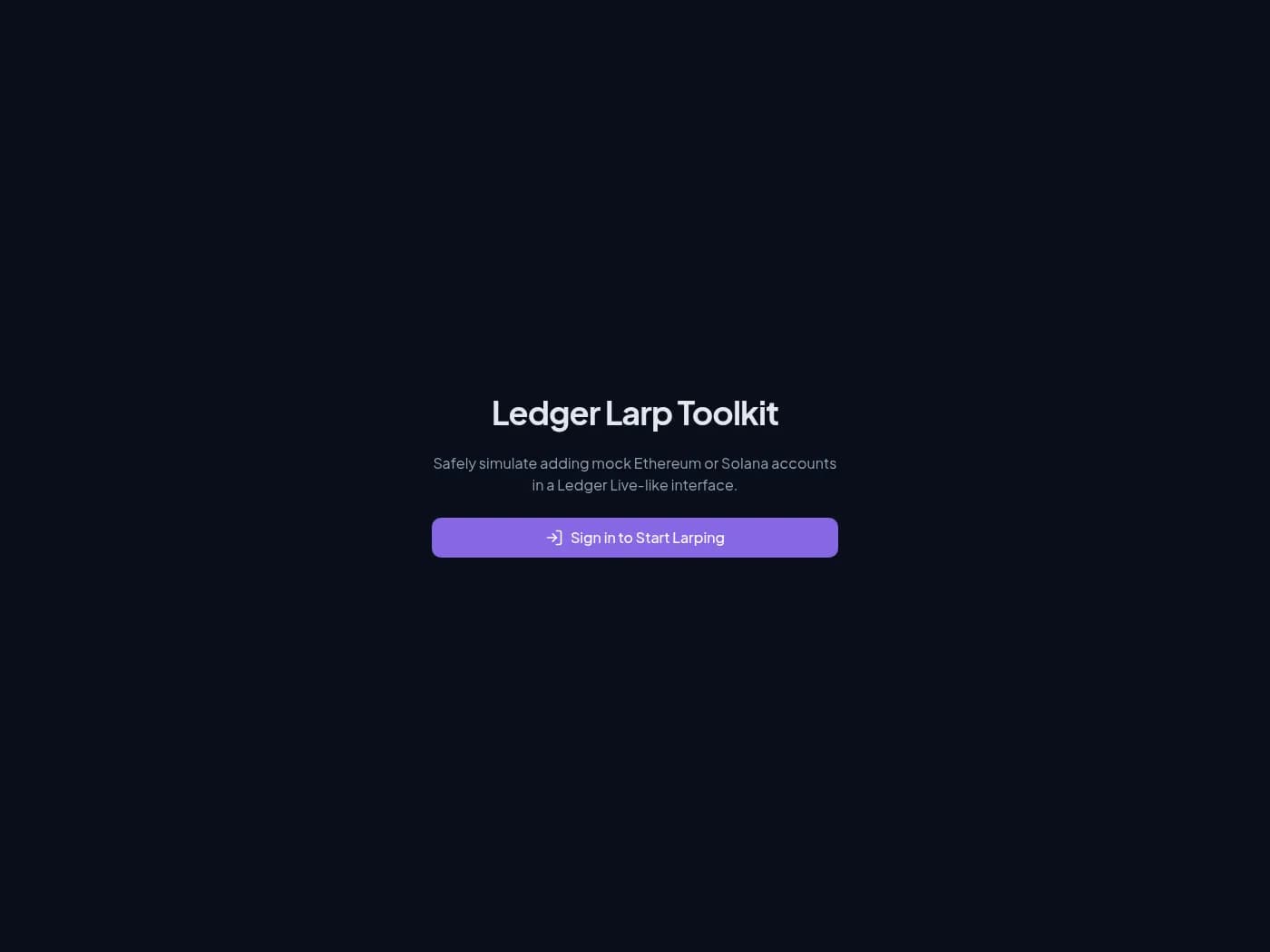 Ledger Larp Toolkit