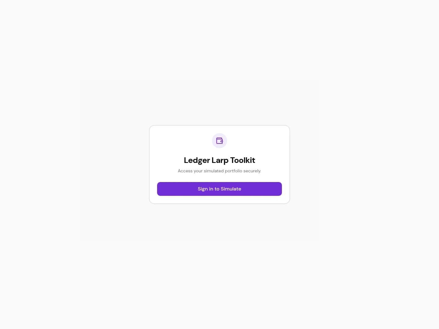 Ledger Larp Toolkit