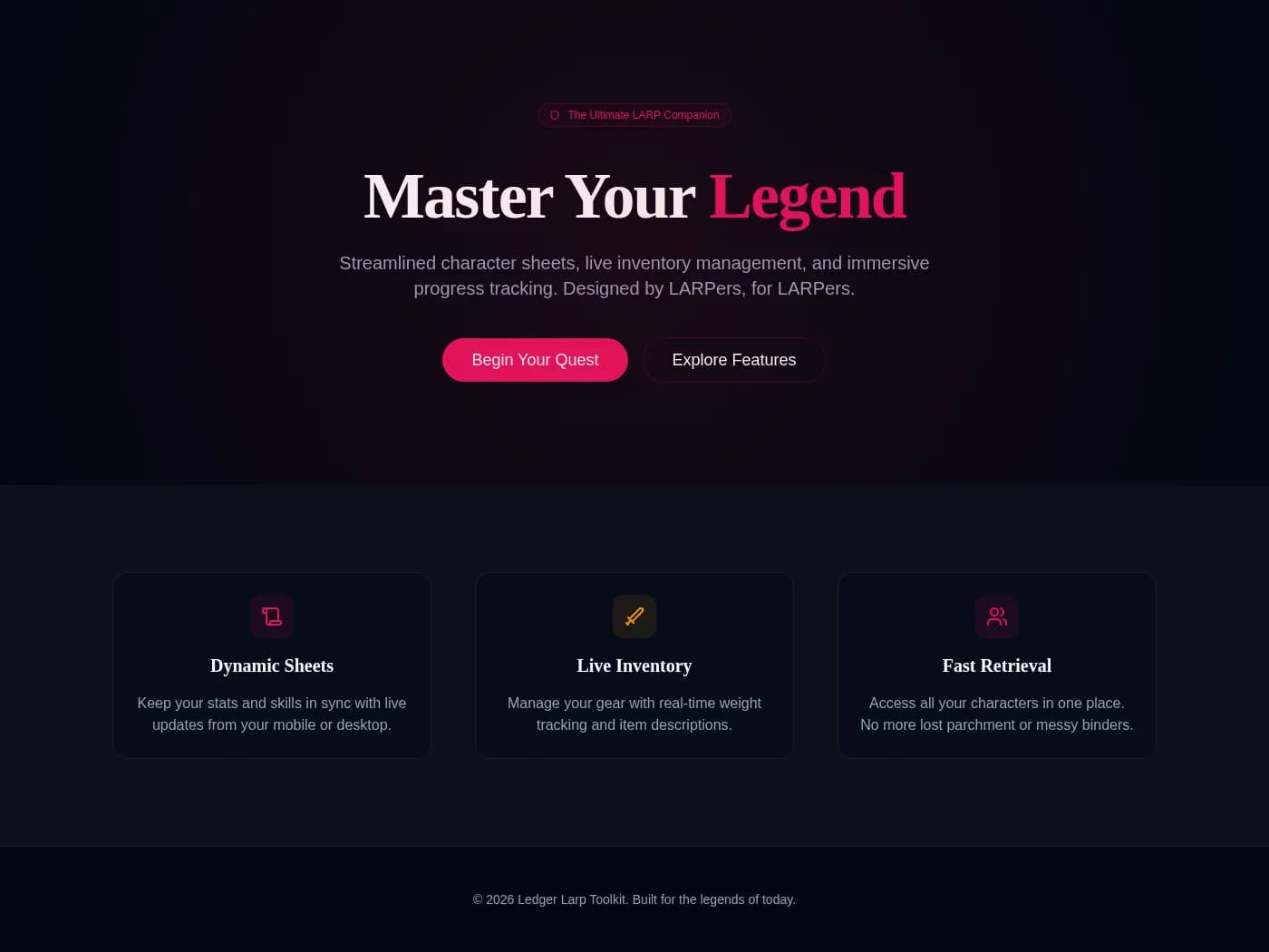 Ledger Larp Toolkit