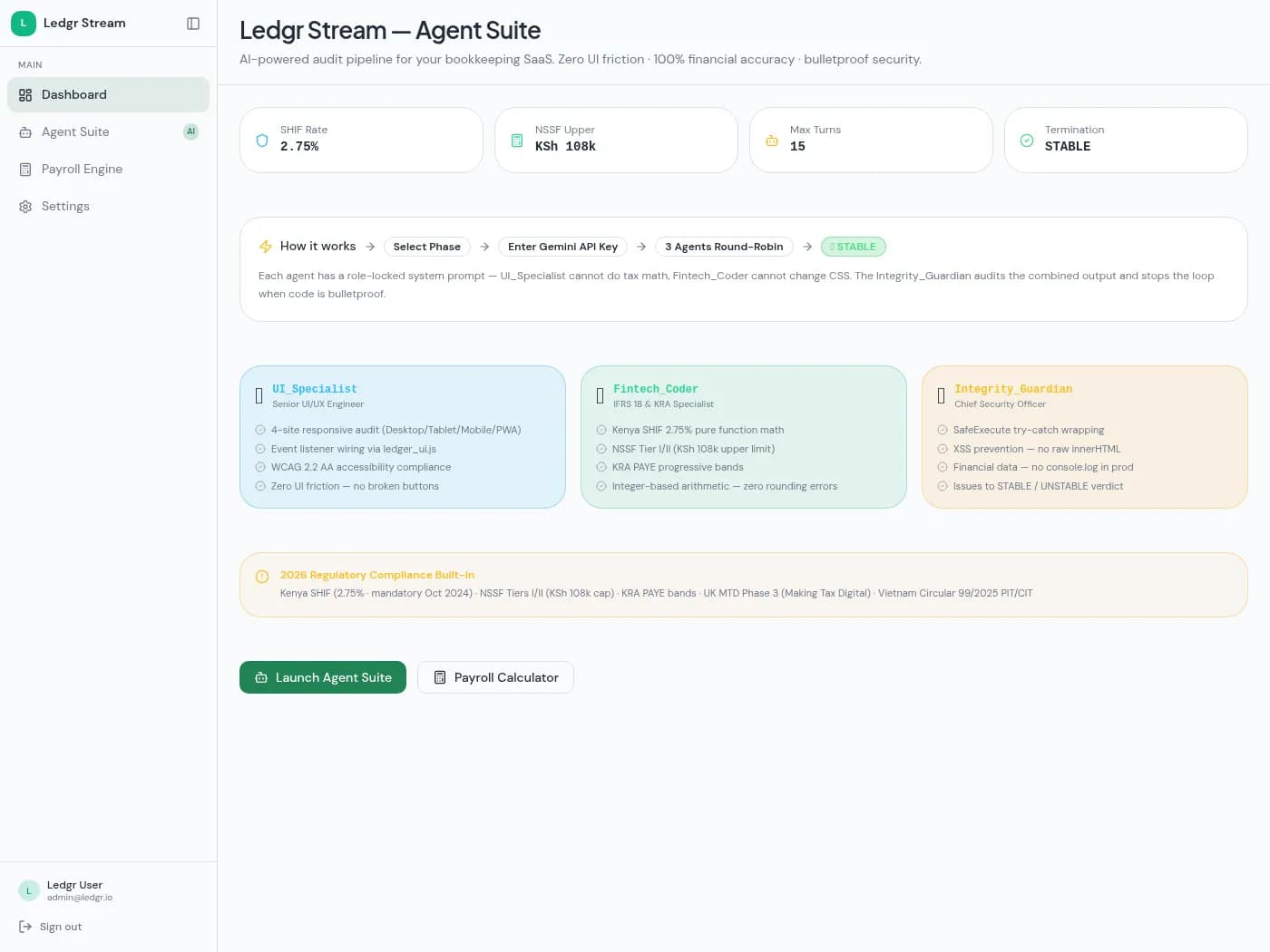 Ledgr Stream Agent Suite